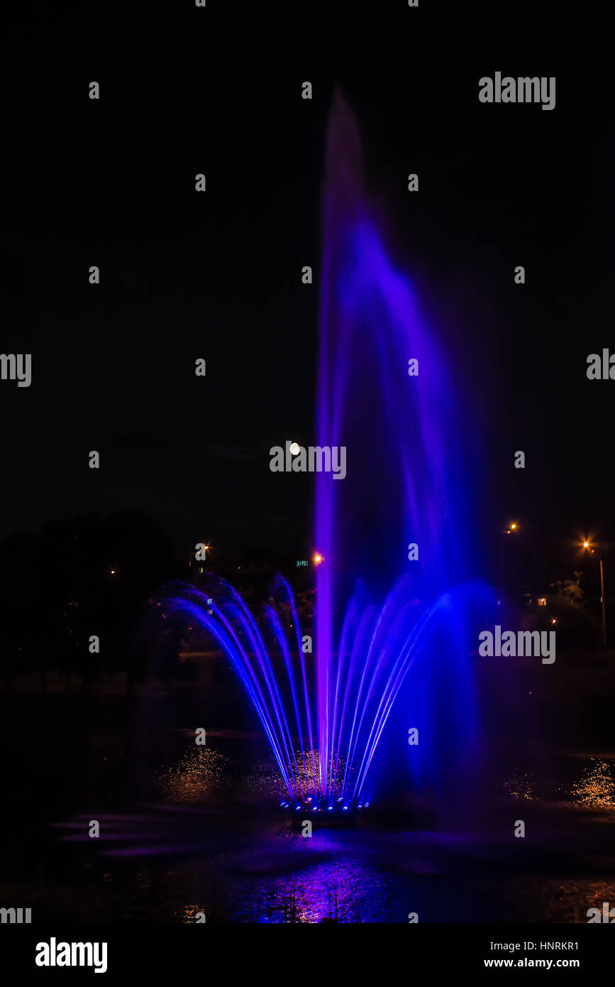 Light and music fountain at Rusanovka. Kiev. Ukraine Stock Photo - Alamy