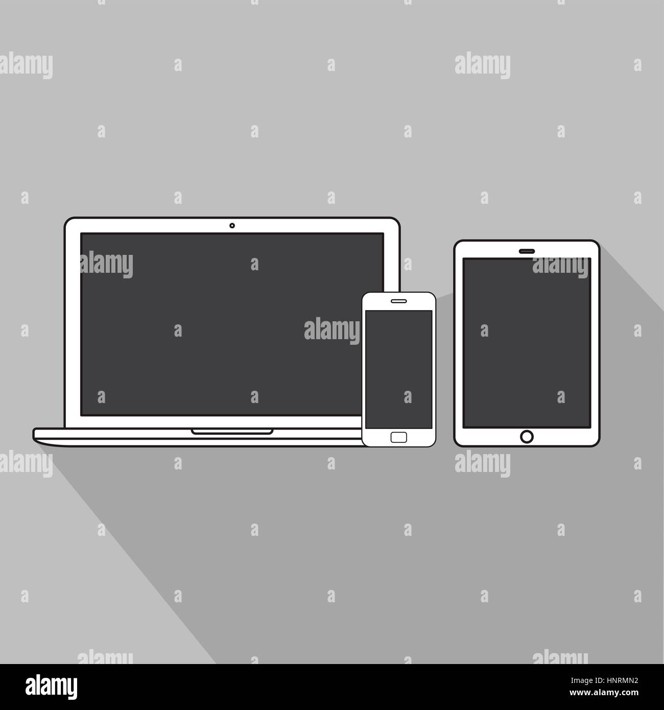 Digital deivec electronic techie vector illustration Stock Vector Image ...