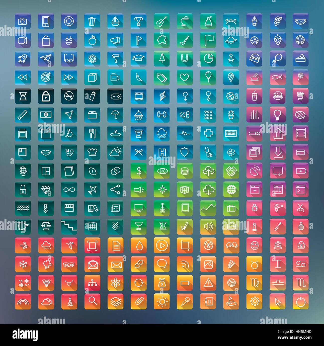 Icon Collection Vector Application Content Concept Stock Vector Image ...