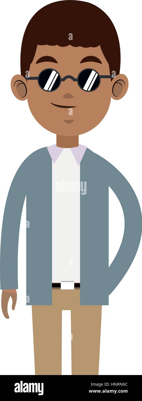 man cartoon icon over white background. colorful design. vector ...