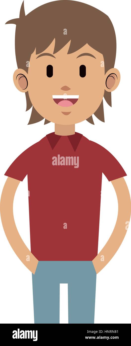 man cartoon icon over white background. colorful design. vector ...