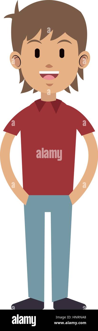 man cartoon icon over white background. colorful design. vector ...