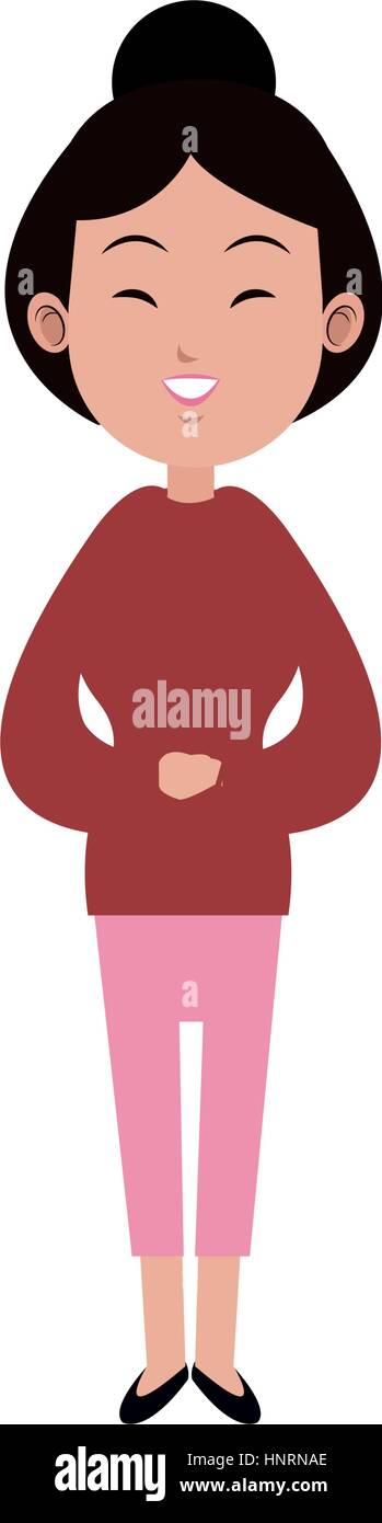 woman cartoon icon over white background. colorful design. vector ...