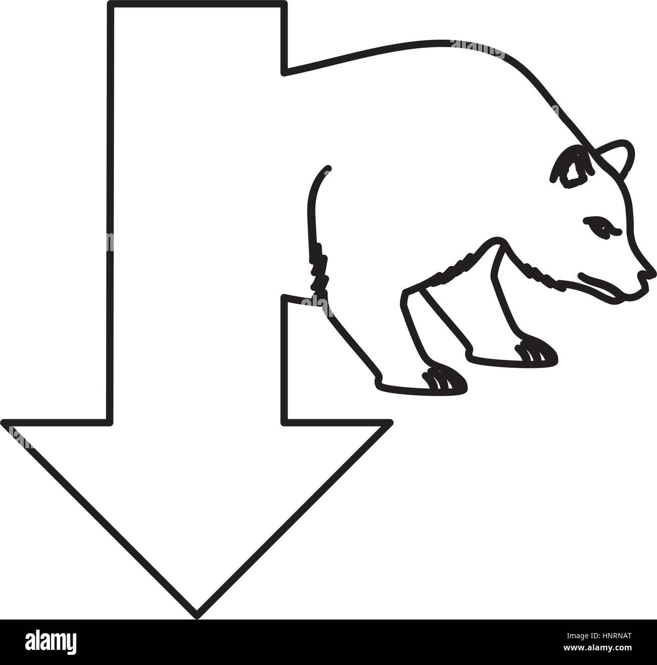 Stock market bear icon vector illustration graphic design Stock Vector ...