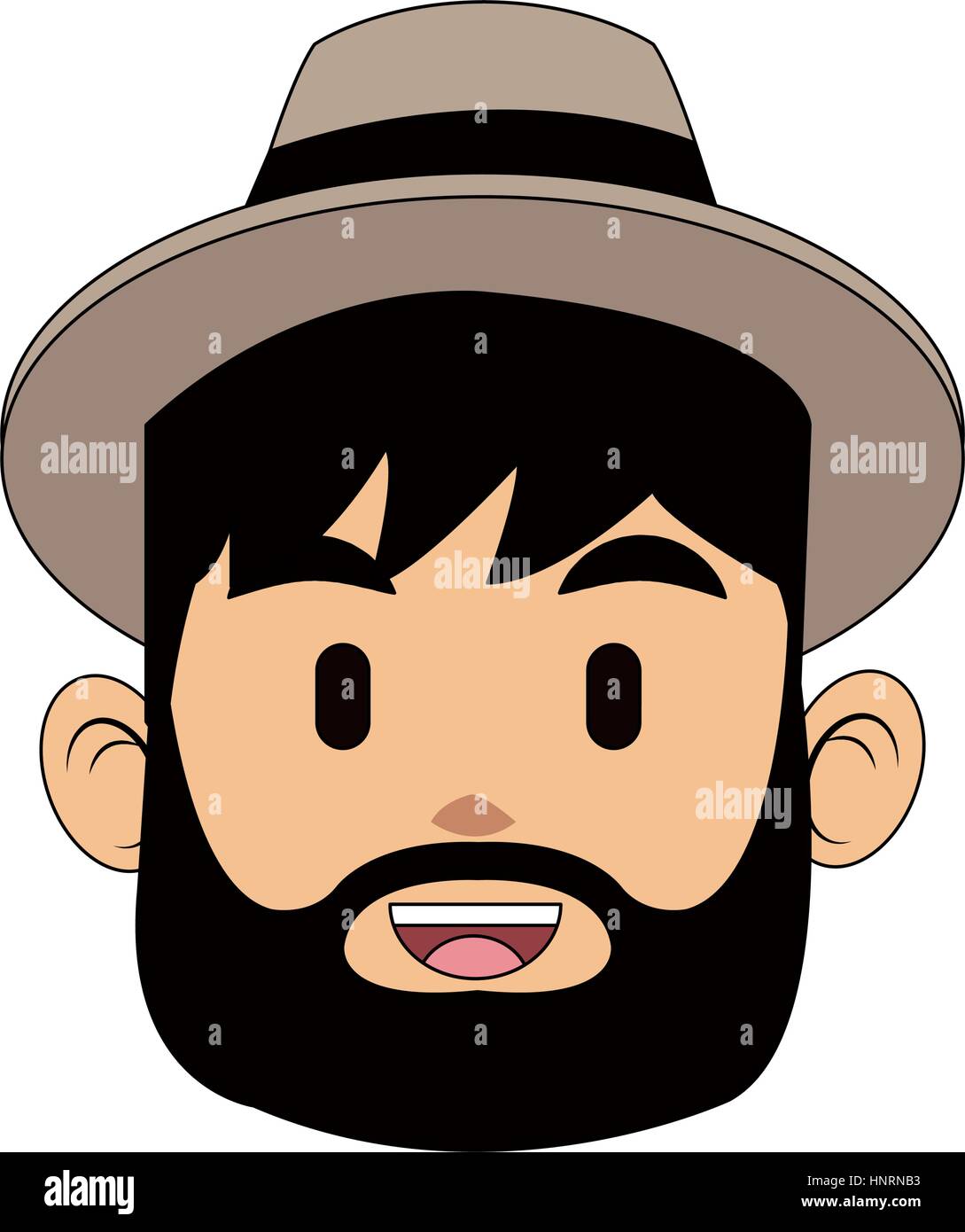 man wearing a hat cartoon icon over white background. colorful design ...