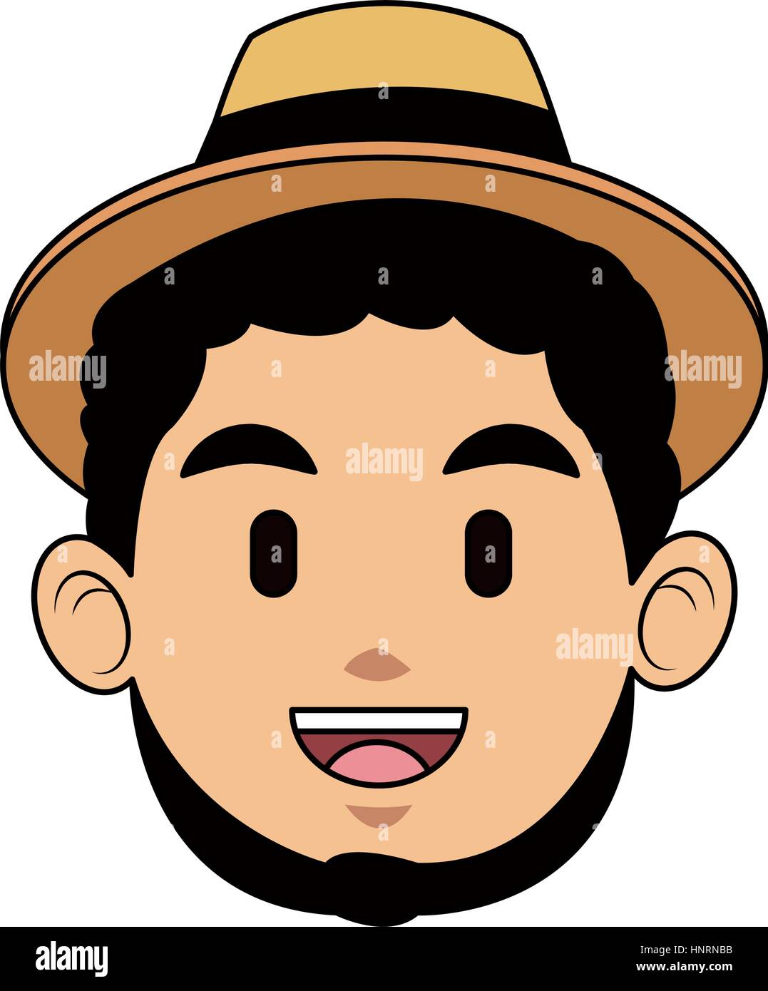 man wearing a hat cartoon icon over white background. colorful design ...