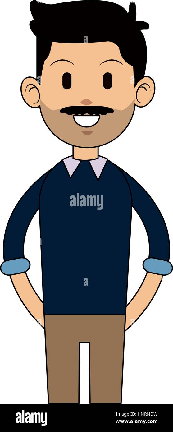 man cartoon icon over white background. colorful design. vector ...