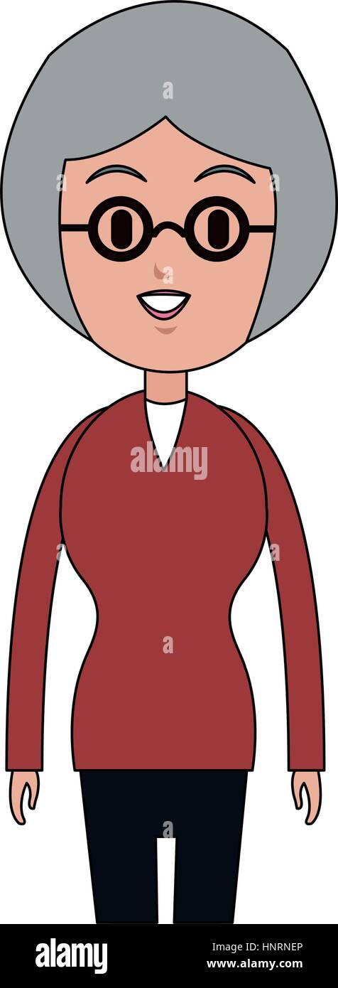 Old woman cartoon icon over white background. colorful design. vector ...