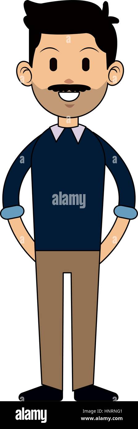 man cartoon icon over white background. colorful design. vector ...