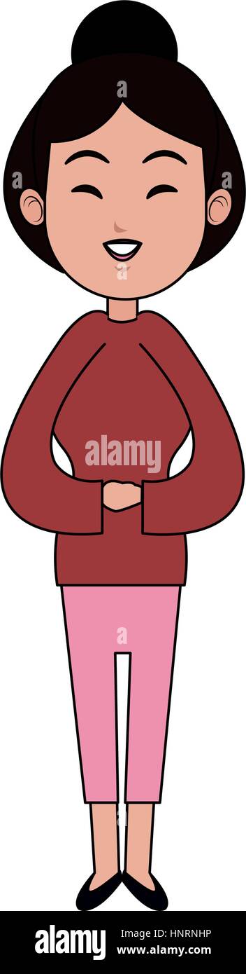 woman cartoon icon over white background. colorful design. vector ...