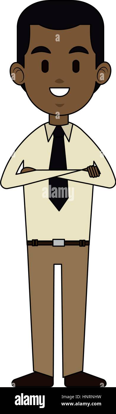 man wearing a tie cartoon icon over white background. colorful design ...