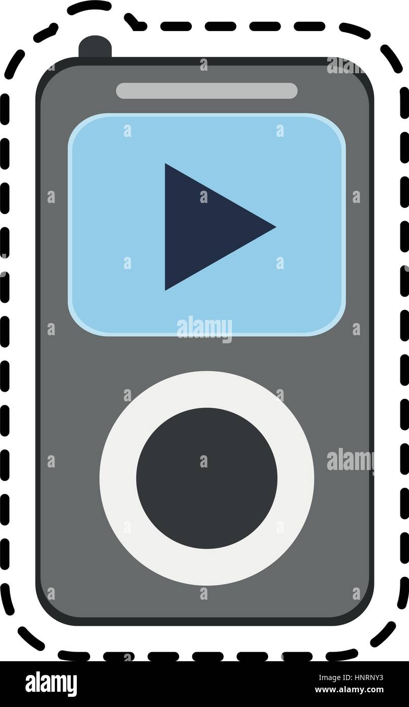 music player device icon over white background. colorful design. vector ...
