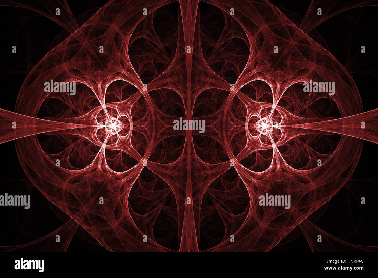 Red fractal design. Abstract background. Isolated on black background ...