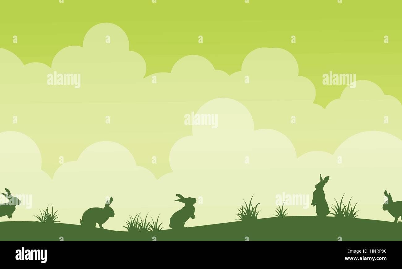 Background easter theme landscape silhouette vector art Stock Vector ...