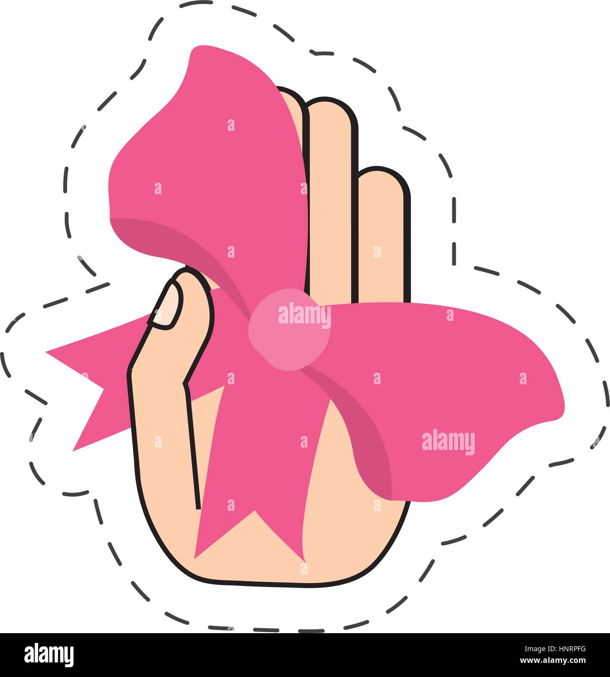 hand hing easter pink bow vector illustration eps 10 Stock Vector Image ...