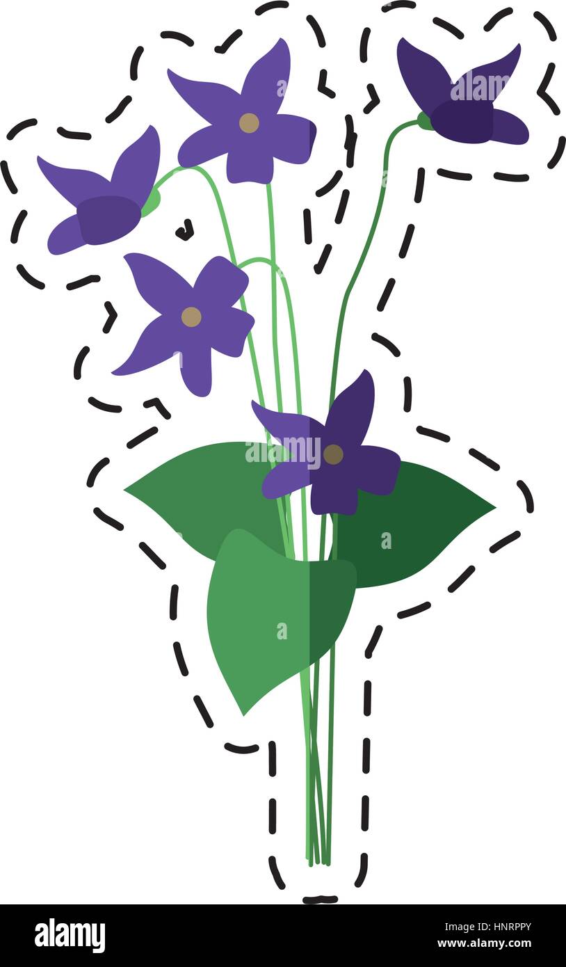 cartoon violet flower nature spring icon vector illustration eps 10 ...