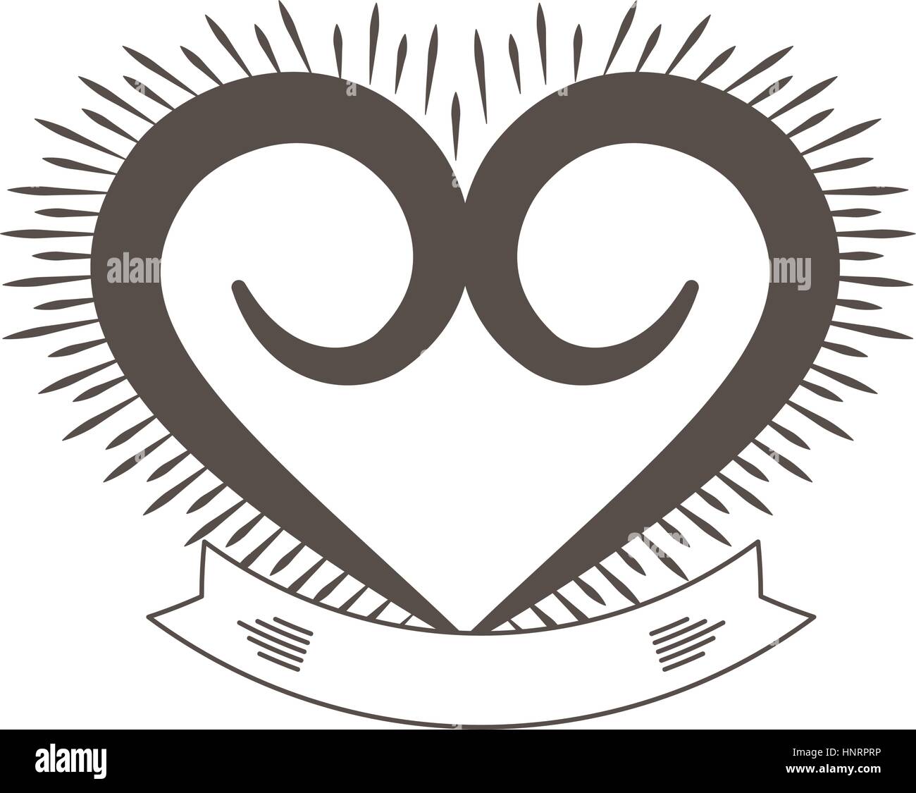 label shape heart decorative frame ribbon vector illustration eps 10 ...