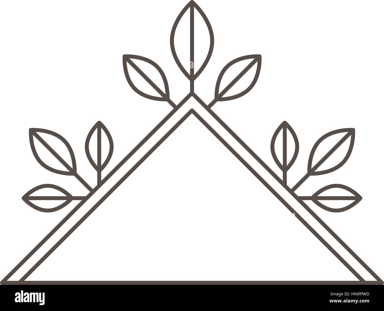 triangle leaves decorative floral frame vector illustration eps 10 ...