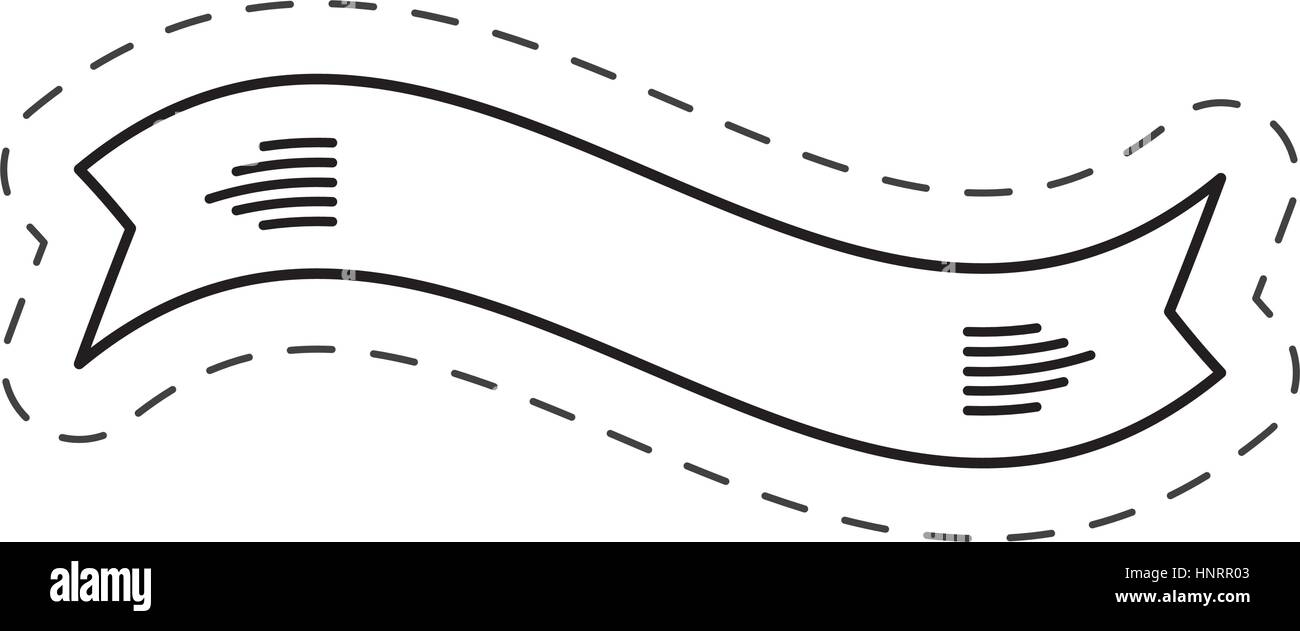 ribbon banner decoration cut line vector illustration eps 10 Stock ...