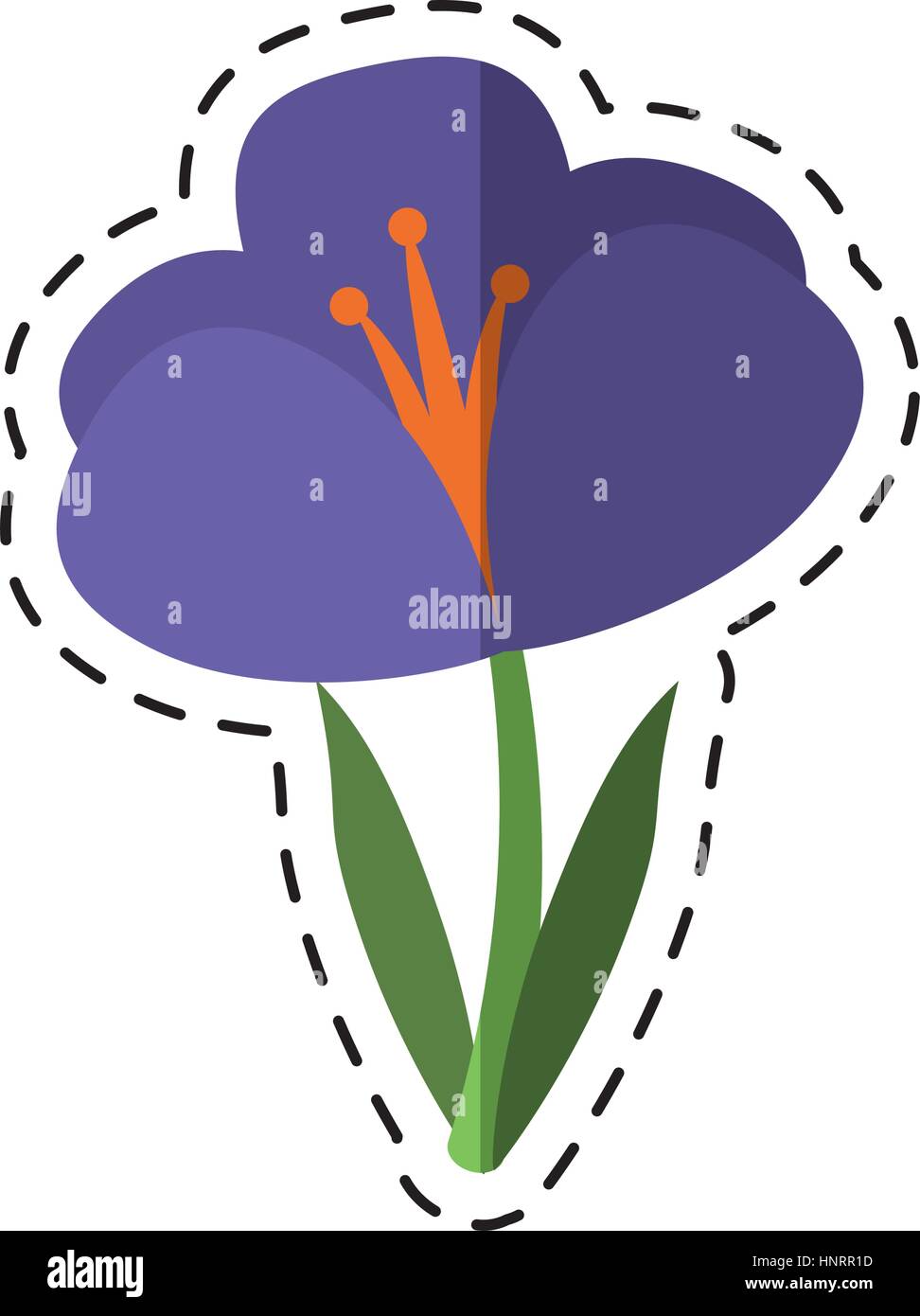 cartoon crocus plant spring floral icon vector illustration eps 10 ...