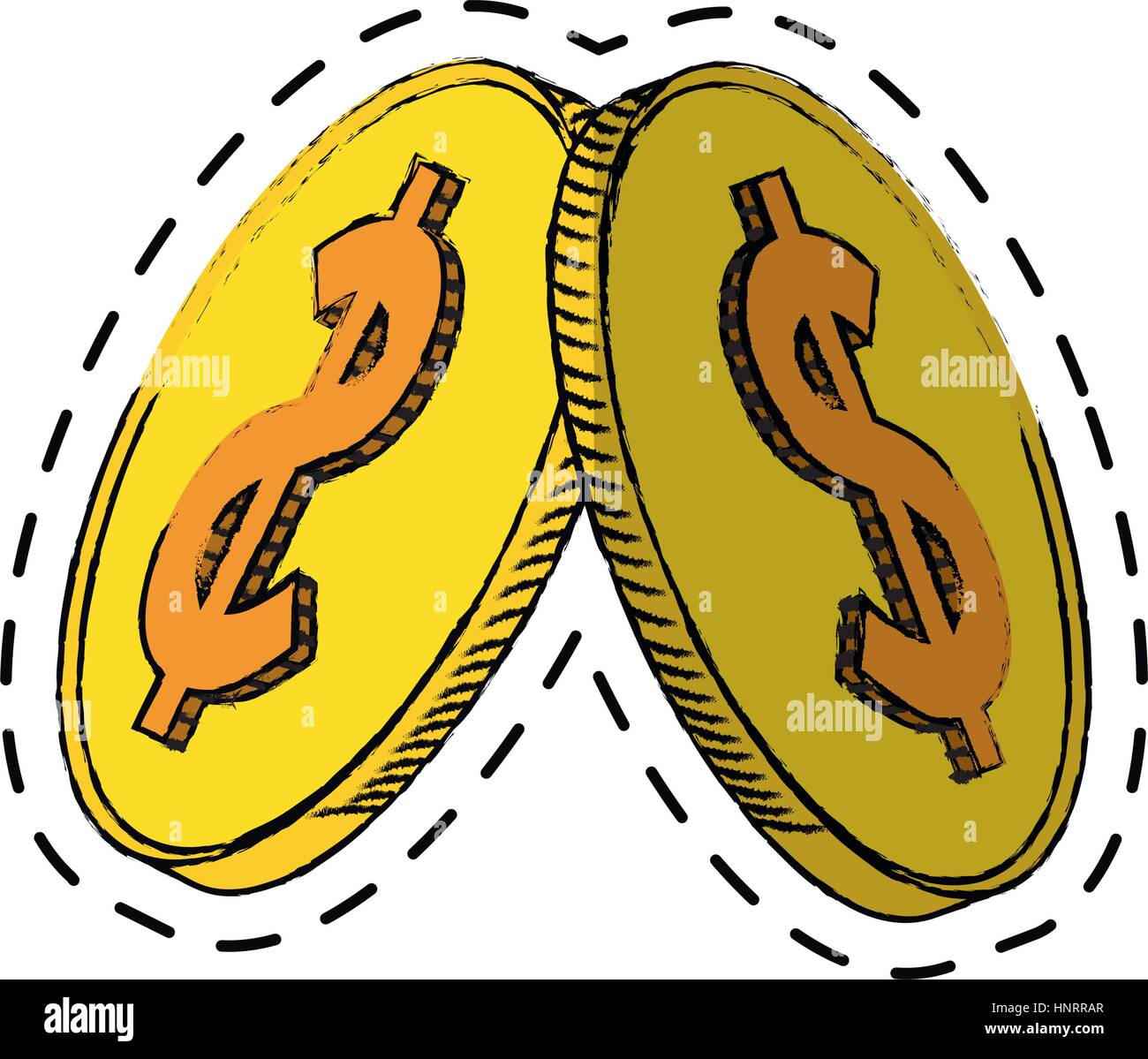 cartoon coins currency money stack vector illustration eps 10 Stock ...