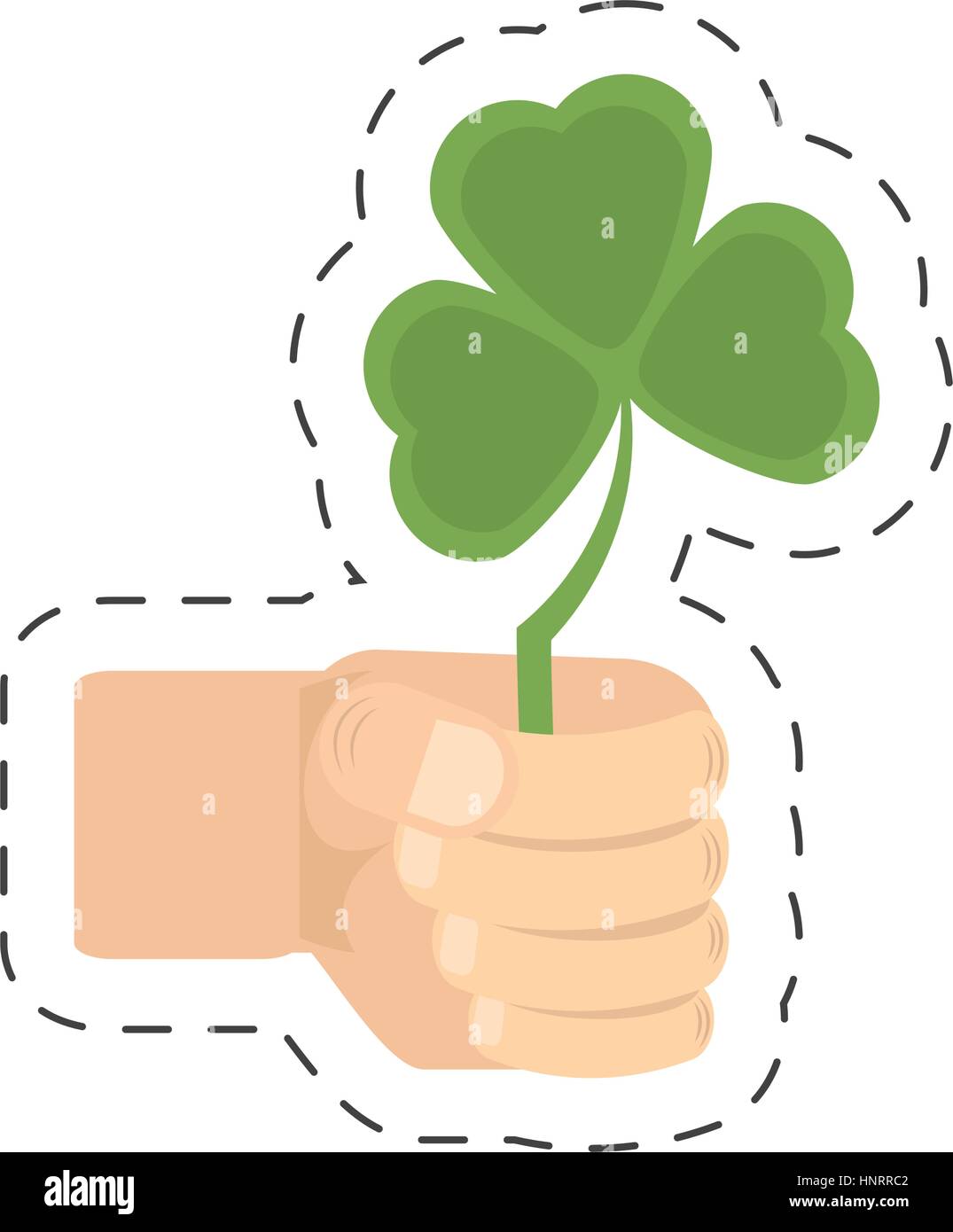 cartoon hand holding shamrock st patricks day vector illustration eps ...