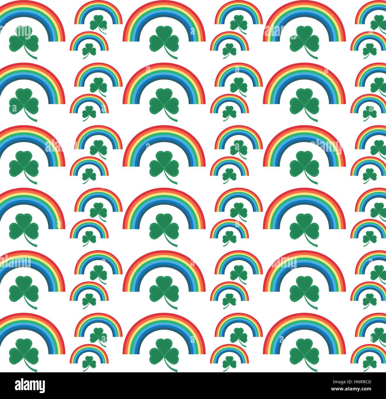 st patricks day rainbow clover seamless pattern vector illustration eps ...