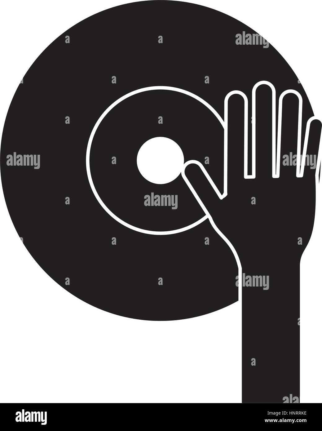 hand dj playing vinyl pictogram vector illustration eps 10 Stock Vector ...