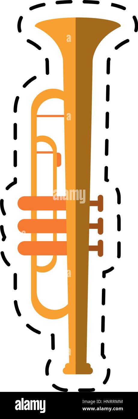 cartoon trumpet musician instrument icon vector illustration eps 10 ...