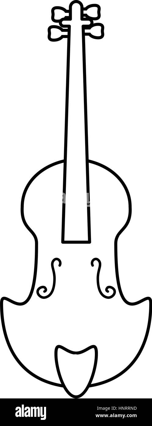 fiddle classical music instrument thin line vector illustration eps 10 ...