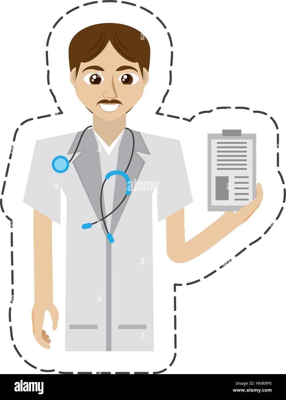 cartoon beard doctor stethoscope and clip vector illustration eps 10 ...
