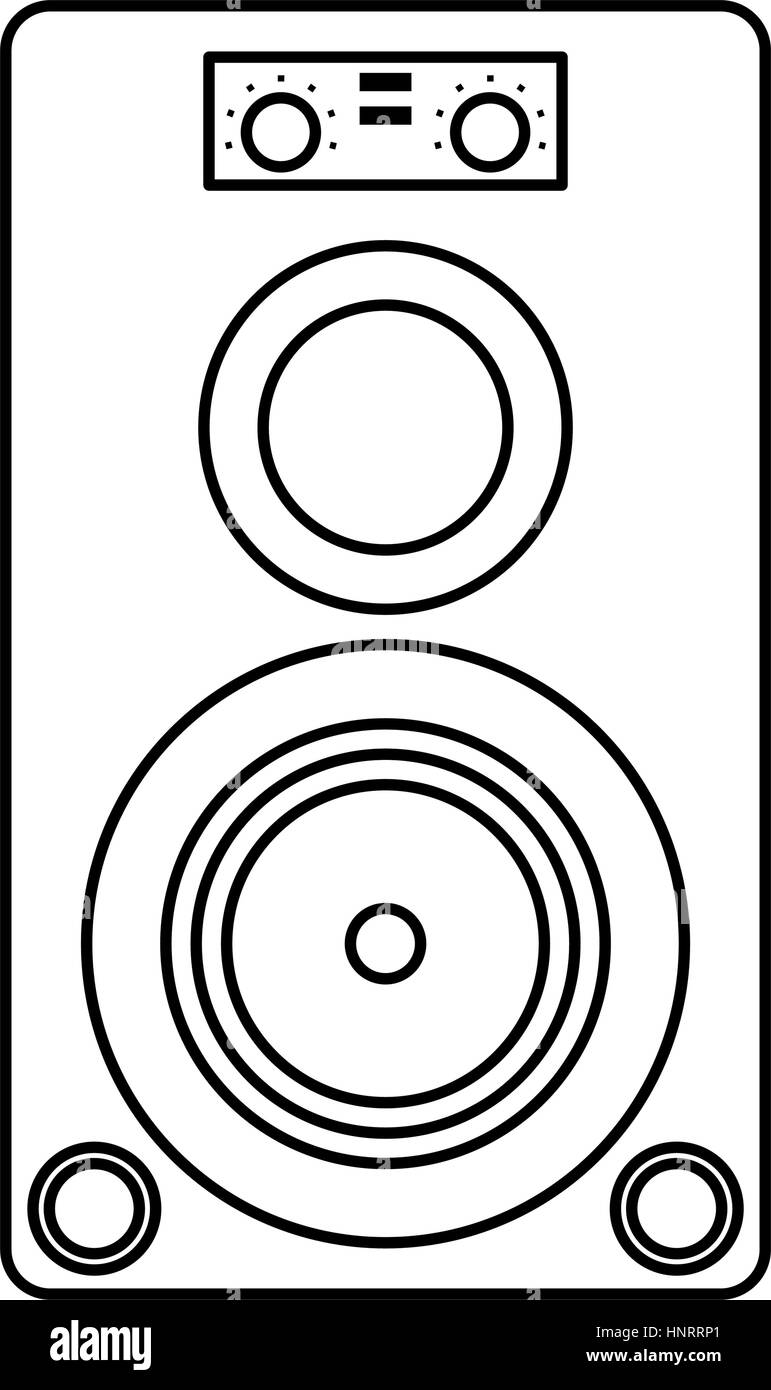 musical speaker audio stereo thin line vector illustration eps 10 Stock ...