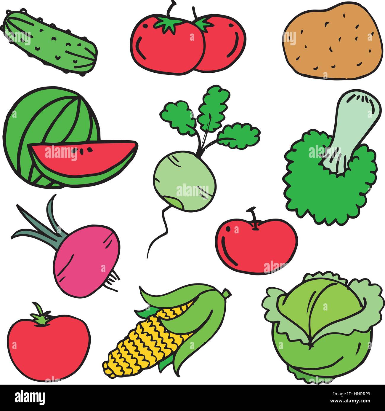 Collection stock of vegetables set vector art illustration Stock Vector ...