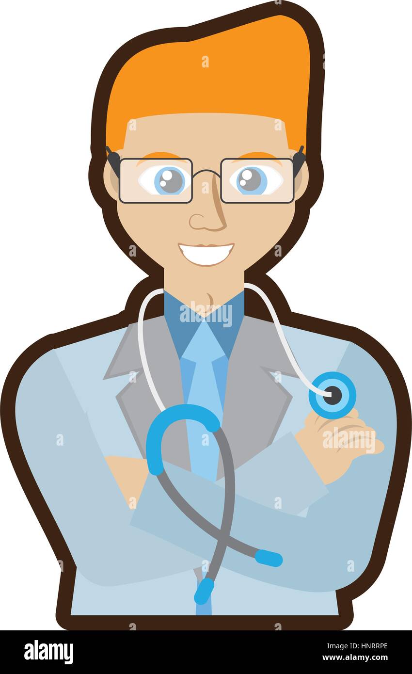 doctor stethoscope crossed arms vector illustration eps 10 Stock Vector ...