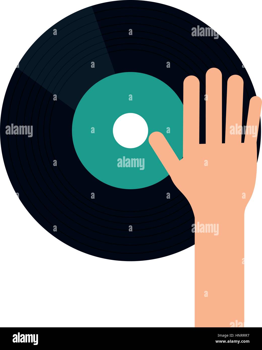 hand dj playing vinyl vector illustration eps 10 Stock Vector Image ...