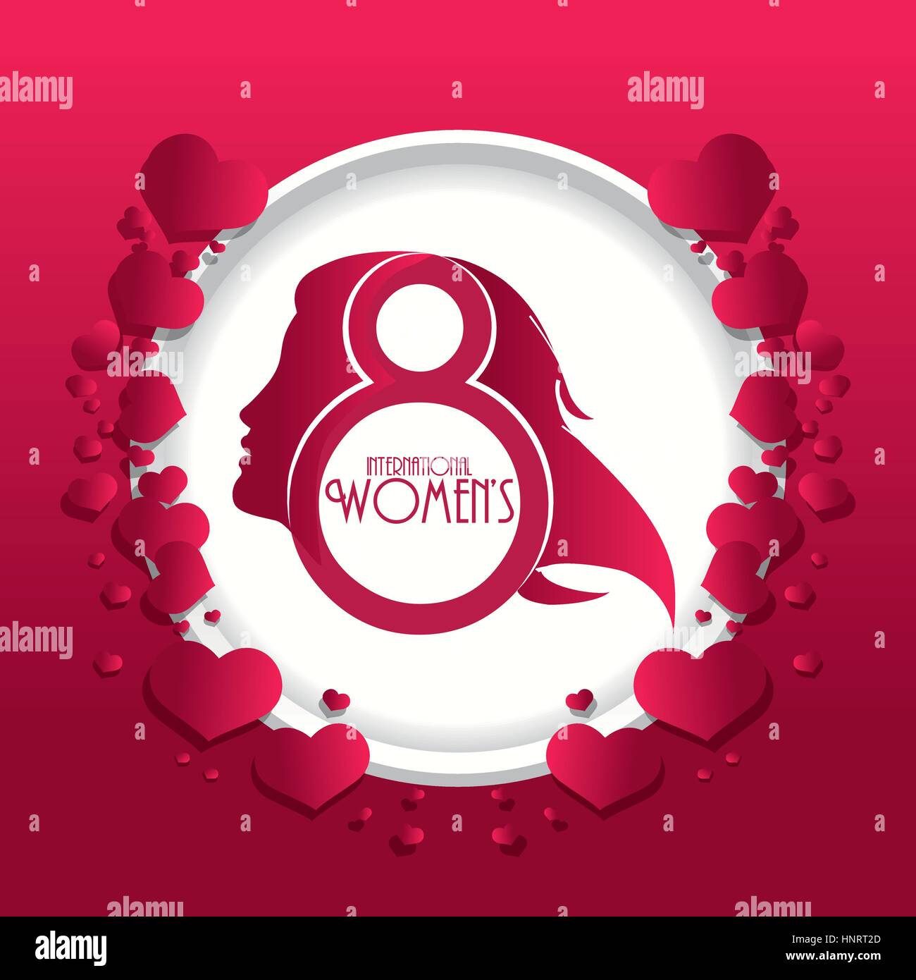 international womens day red hearts vector illustration eps 10 Stock ...