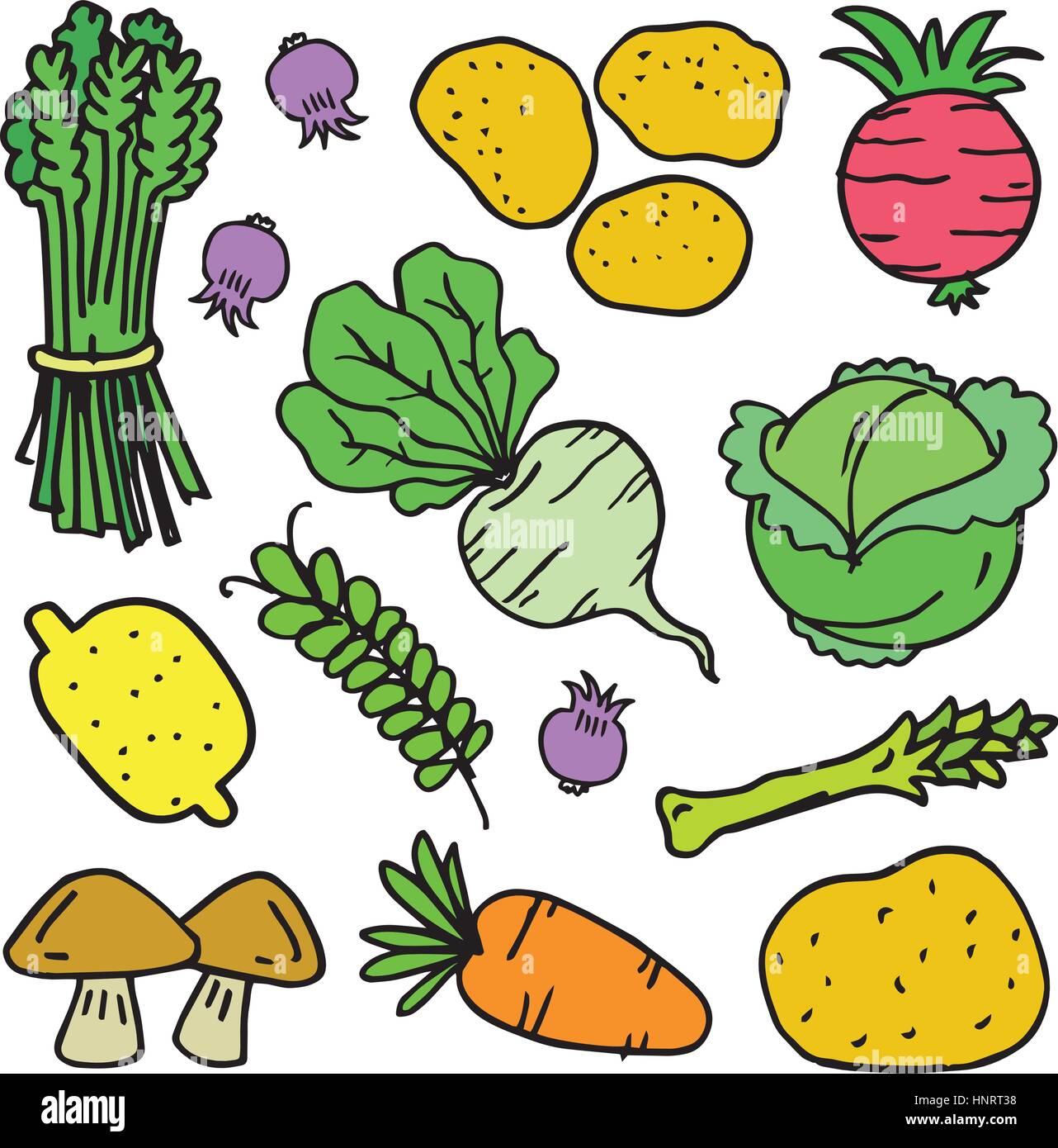 Illustration vector of vegetable object doodles collection Stock Vector ...