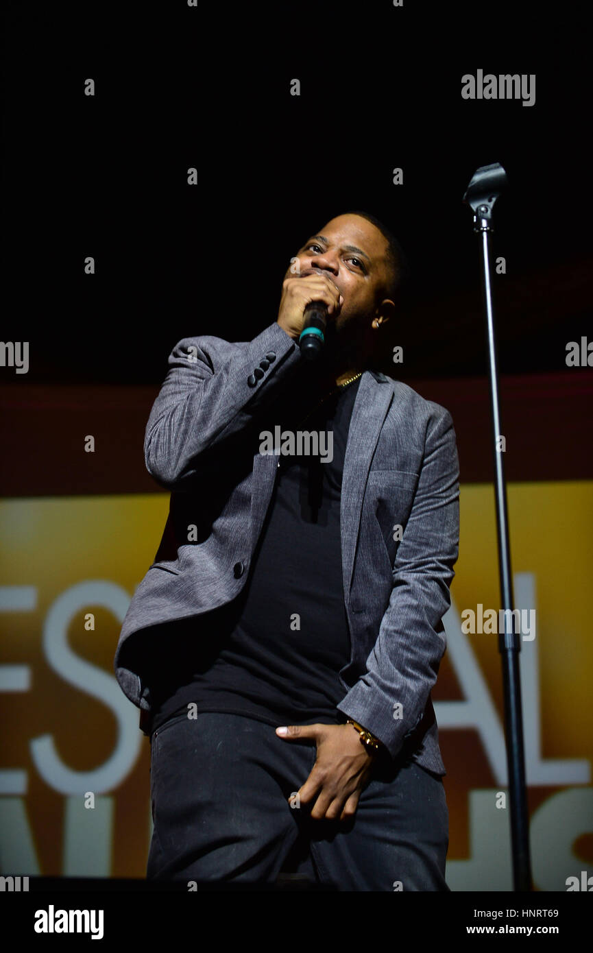 Benji Brown performing onstage at the Miami Festival of Laughs at James ...