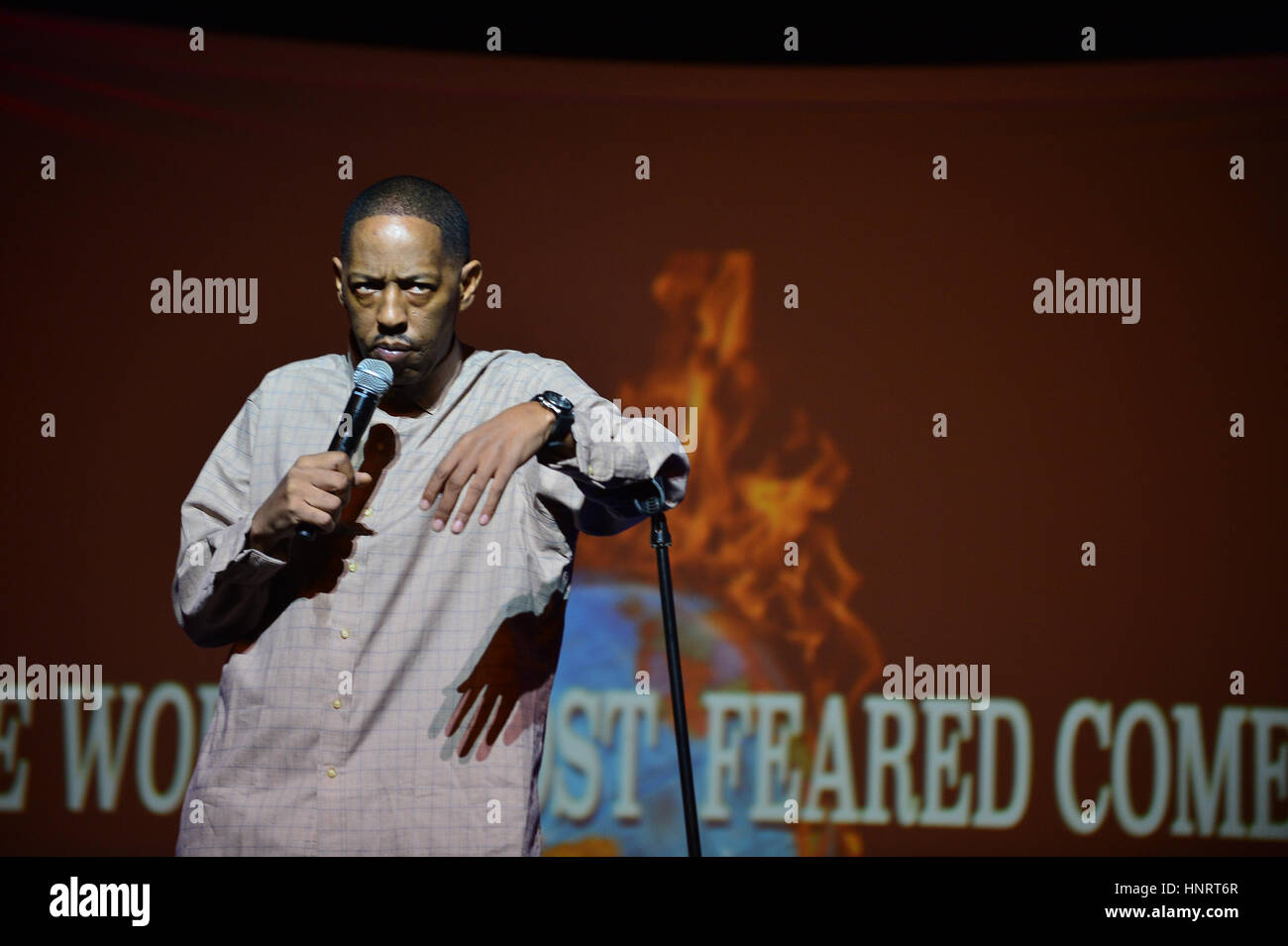 Henry Welch performing onstage at the Miami Festival of Laughs at James ...