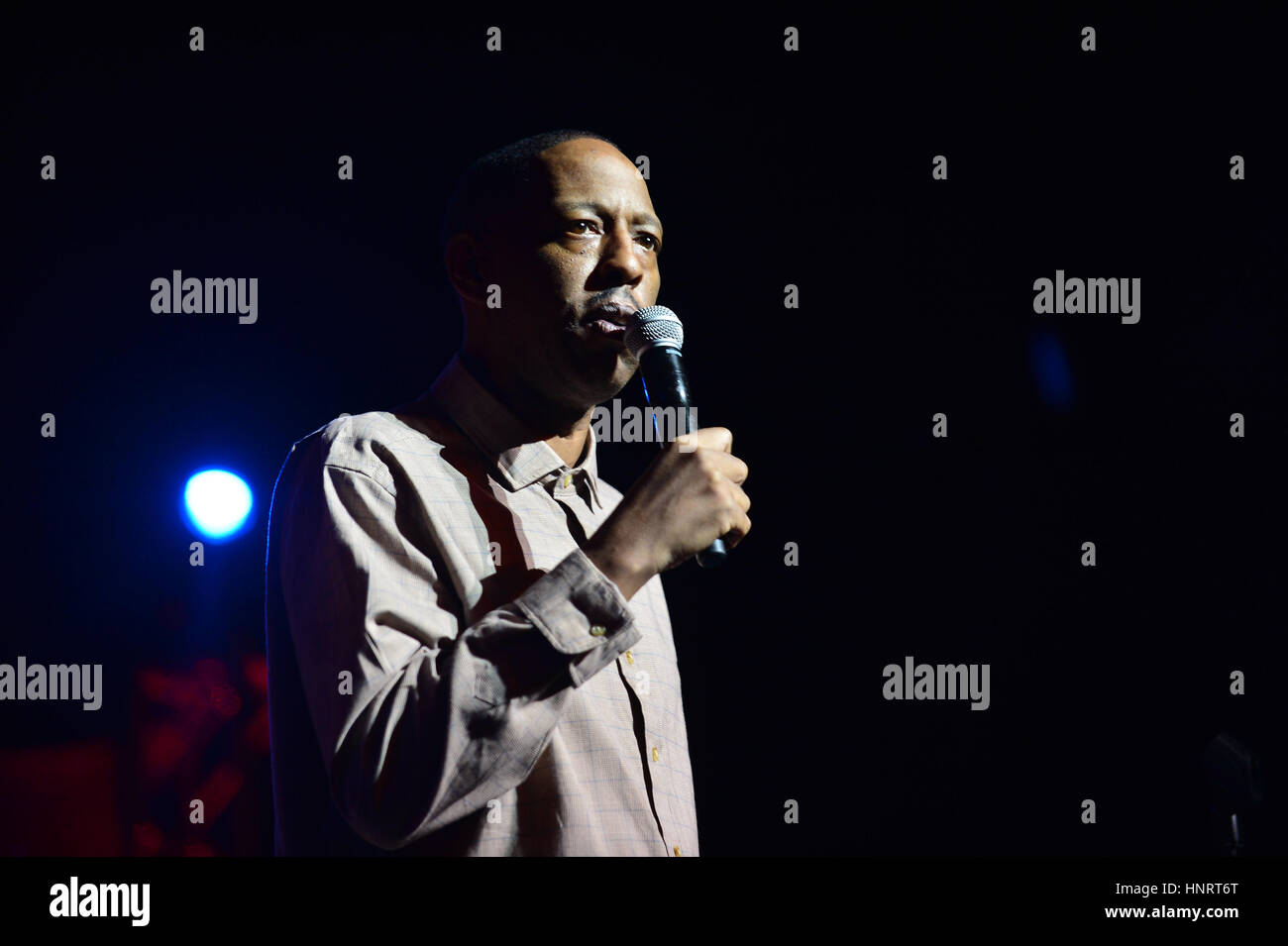 Henry Welch performing onstage at the Miami Festival of Laughs at James ...