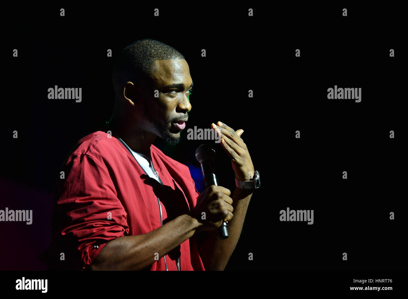 Jay Pharoah performing onstage at the Miami Festival of Laughs at James ...