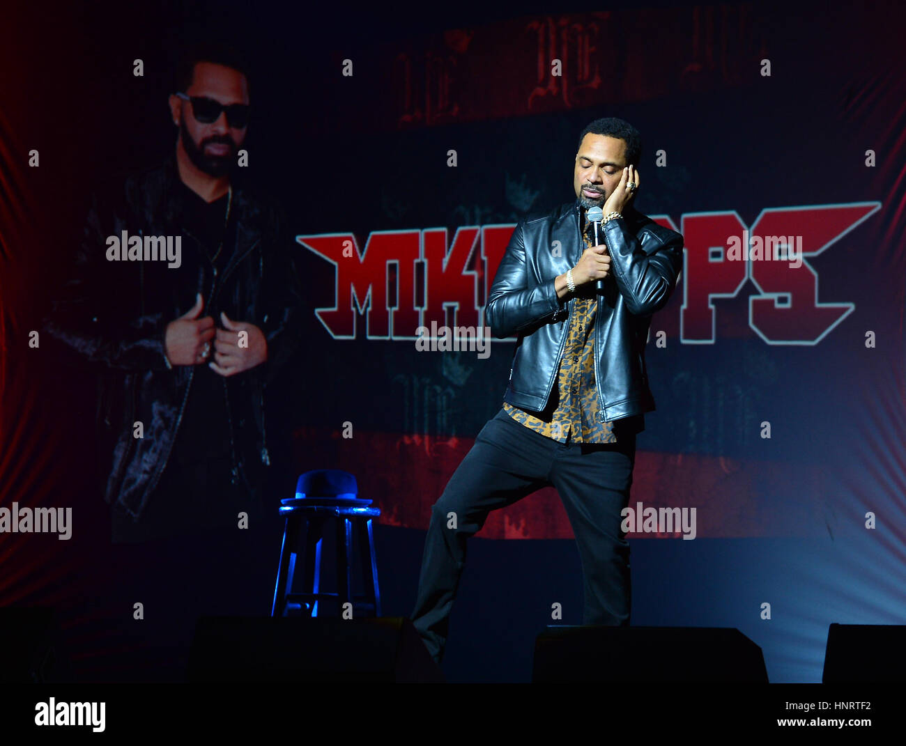 Mike Epps performing onstage at the Miami Festival of Laughs at James L ...