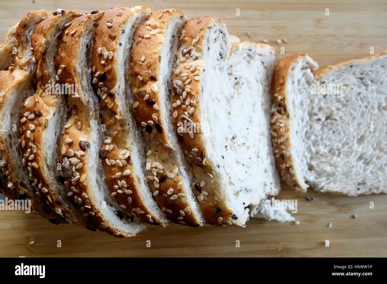 Greek Cuisine. Traditional Wholegrain Wheat with Rye Bread Stock Photo ...