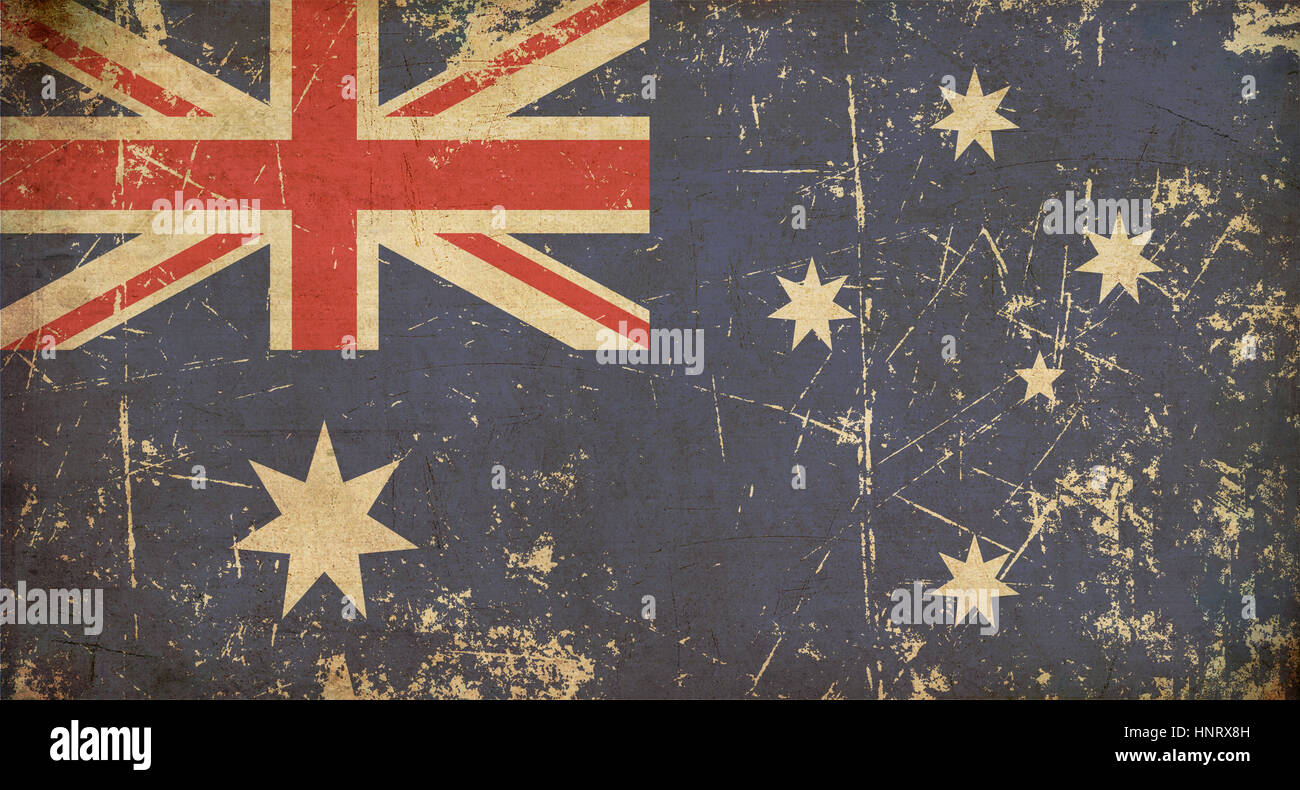 Illustration of an rusty, grunge, aged Australian flag Stock Photo - Alamy