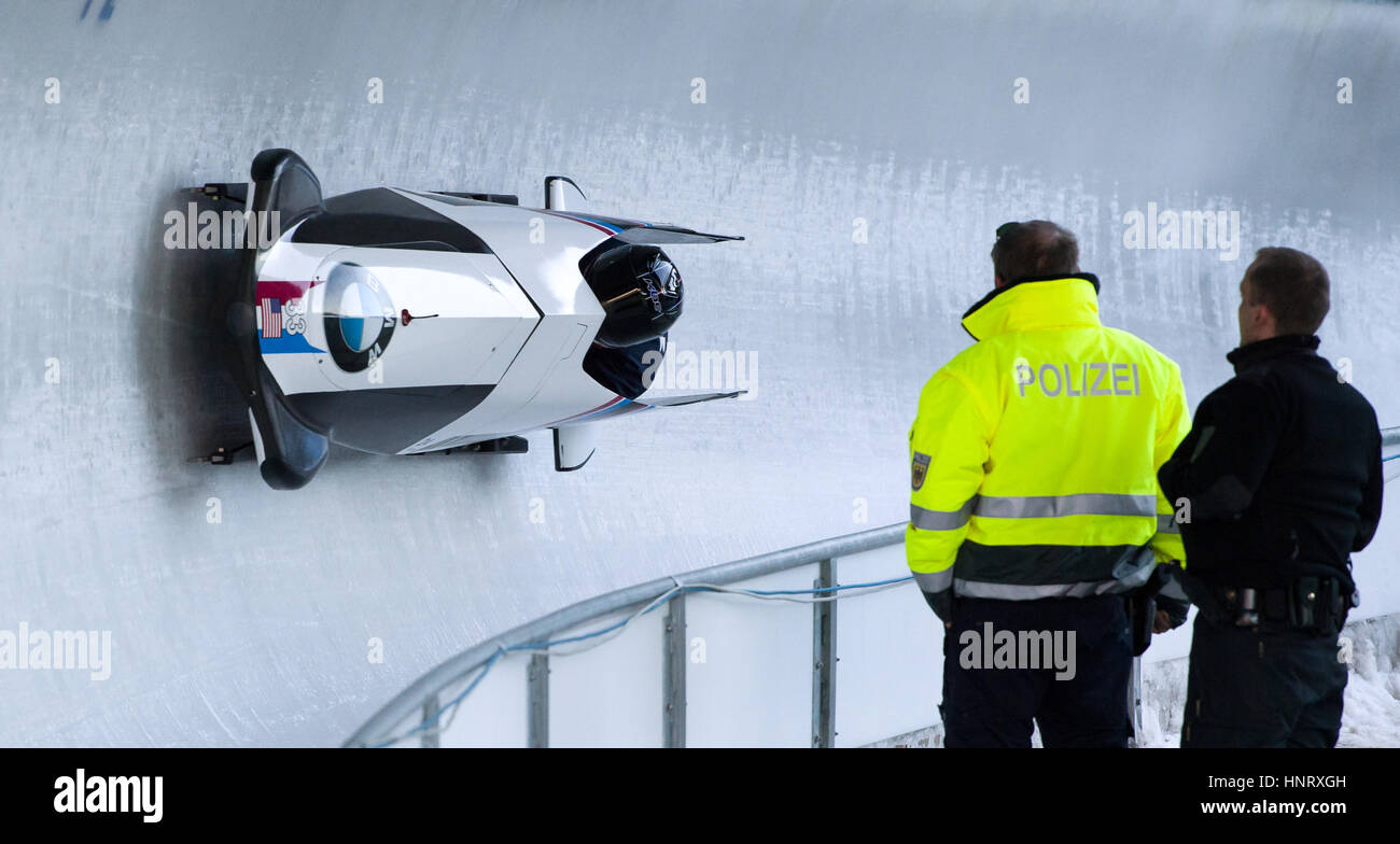 American bobsledder Nick Cunningham rides in a two-man bob during a ...