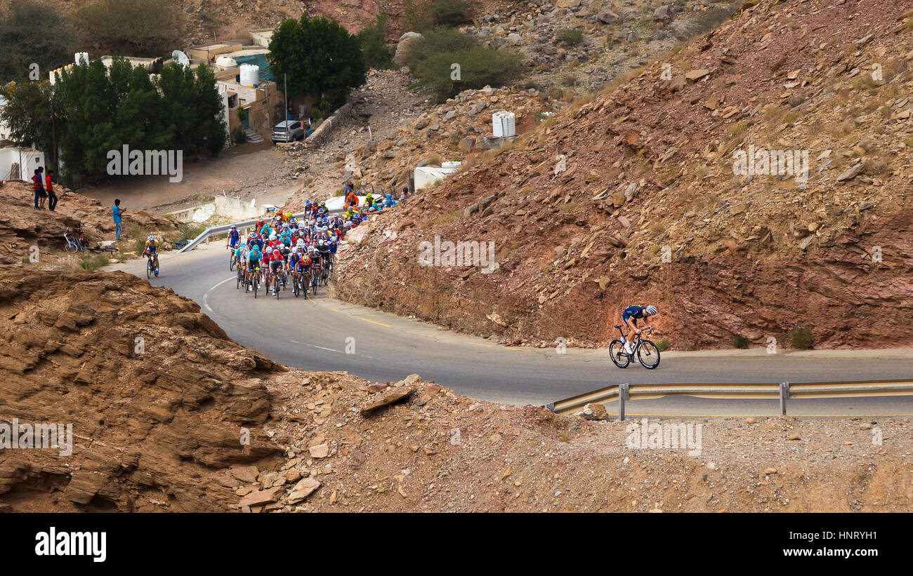 Al Hamriya Climb, Muscat, Oman. 15th February, 2017. The Tour of Oman ...