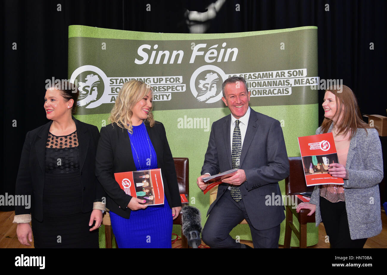 Armagh City, UK. 15th February 2017. Sinn Féin Party members Mary Lou ...