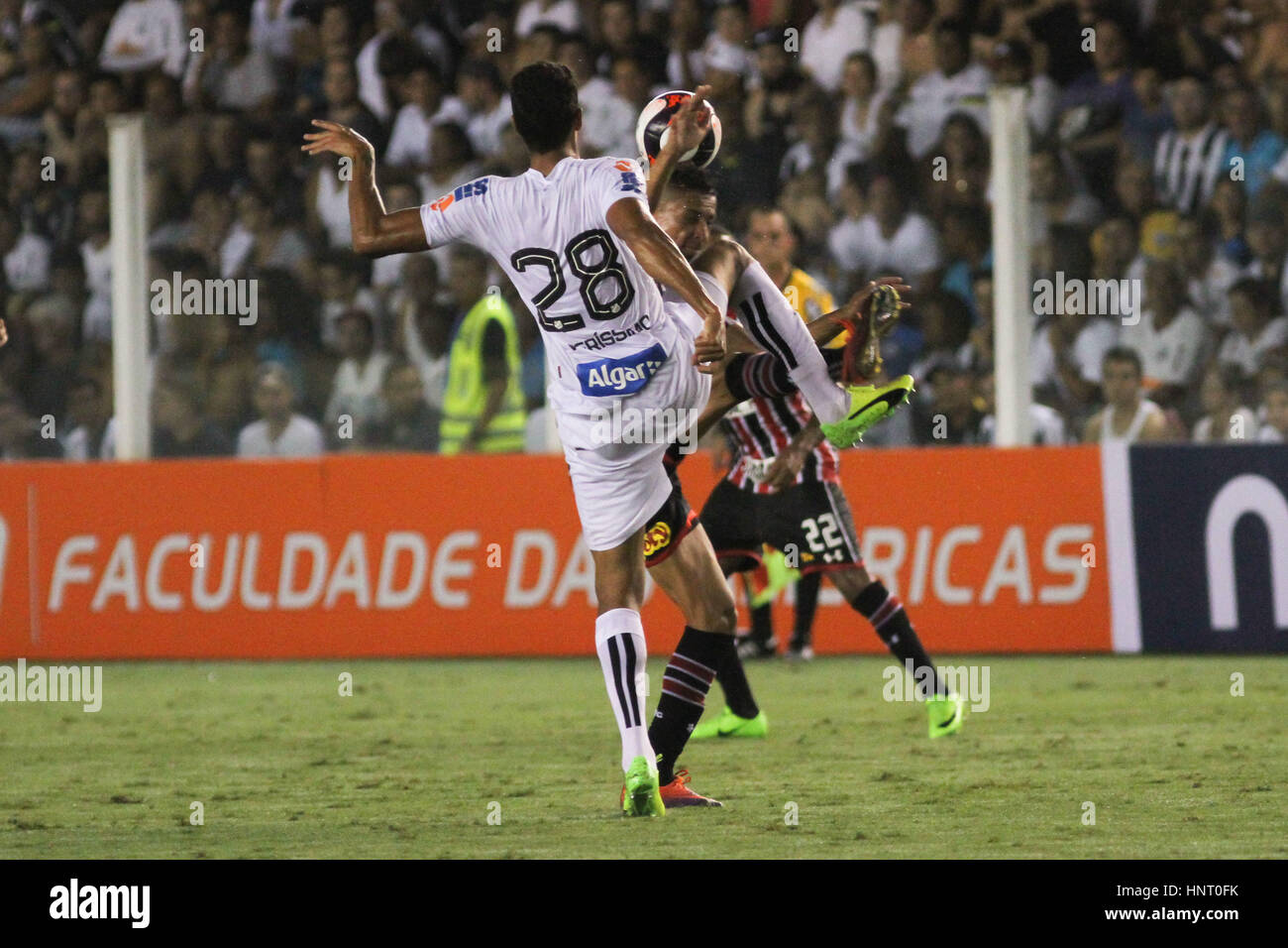 Santos, Brazil. 15th Feb, 2017. Lucas Verissimo during the game between ...