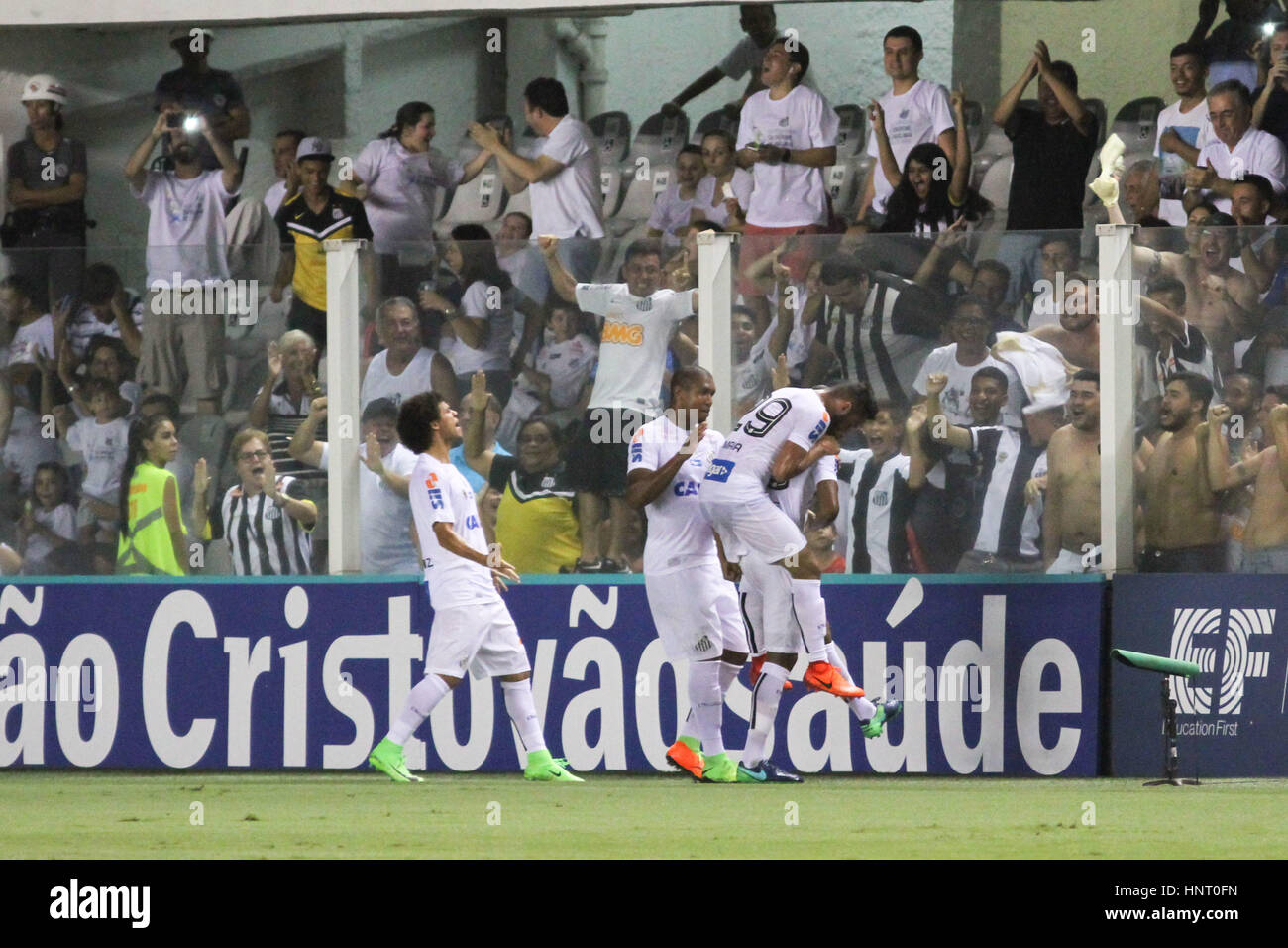Santos, Brazil. 15th Feb, 2017. Commemoration of the first goal of ...