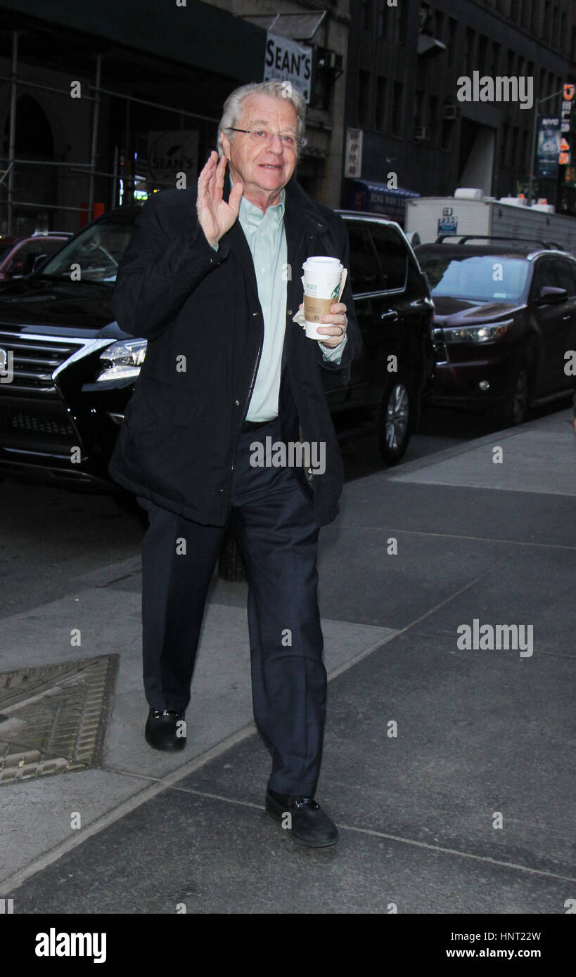 New York, USA. 15th February 2017.Jerry Springer at Today Show to talk ...